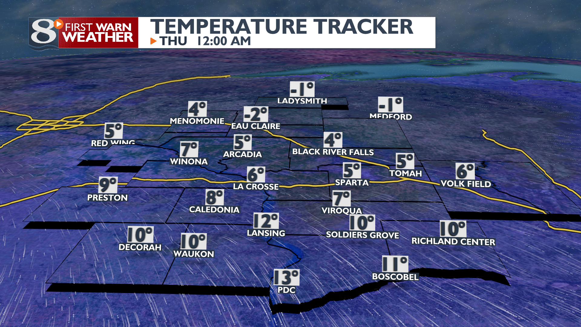 Snow ends late day along 1-90, gusty winds, falling temps to single ...