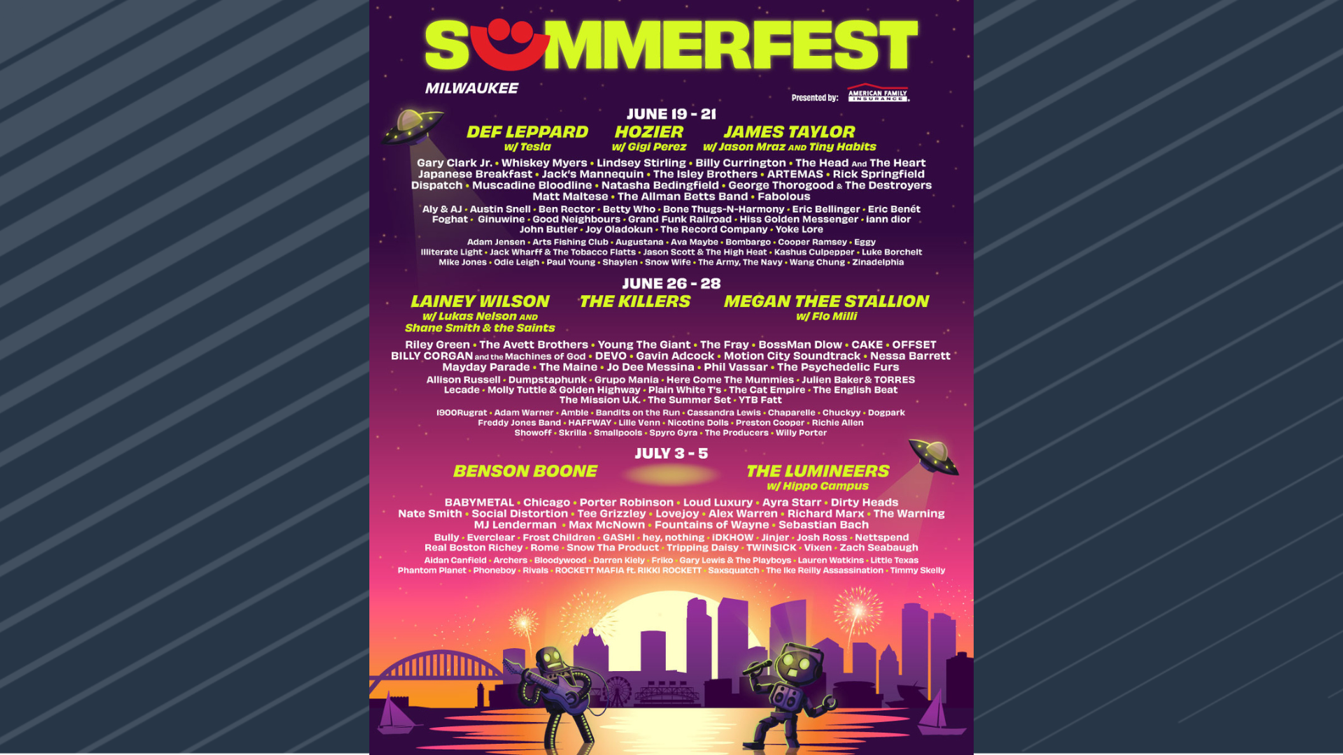 2025 full Summerfest lineup announced | Music | news8000.com