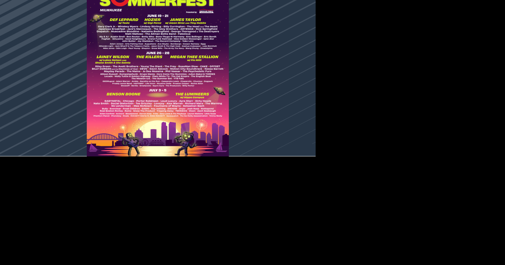 2025 full Summerfest lineup announced | Music | news8000.com