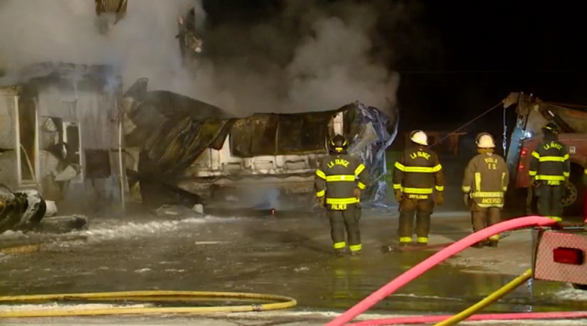 Highway 82 reopened after La Farge Truck Center Tire Shop fire | Local ...