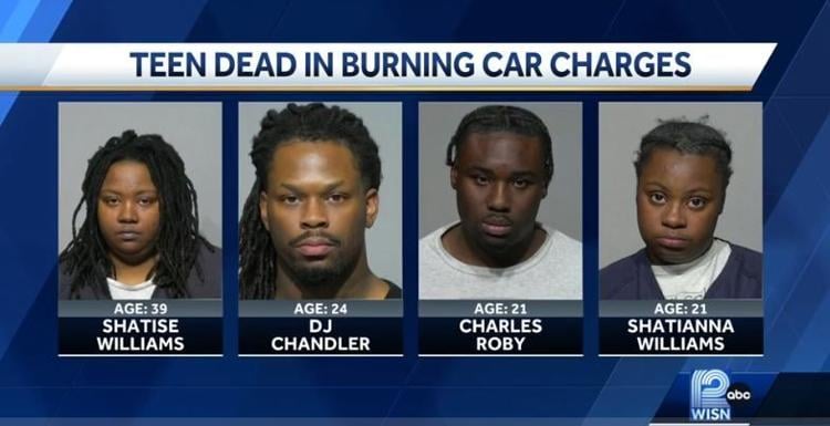 Teen shot 8 times, body burned in stolen car; 4 charged | Crime ...