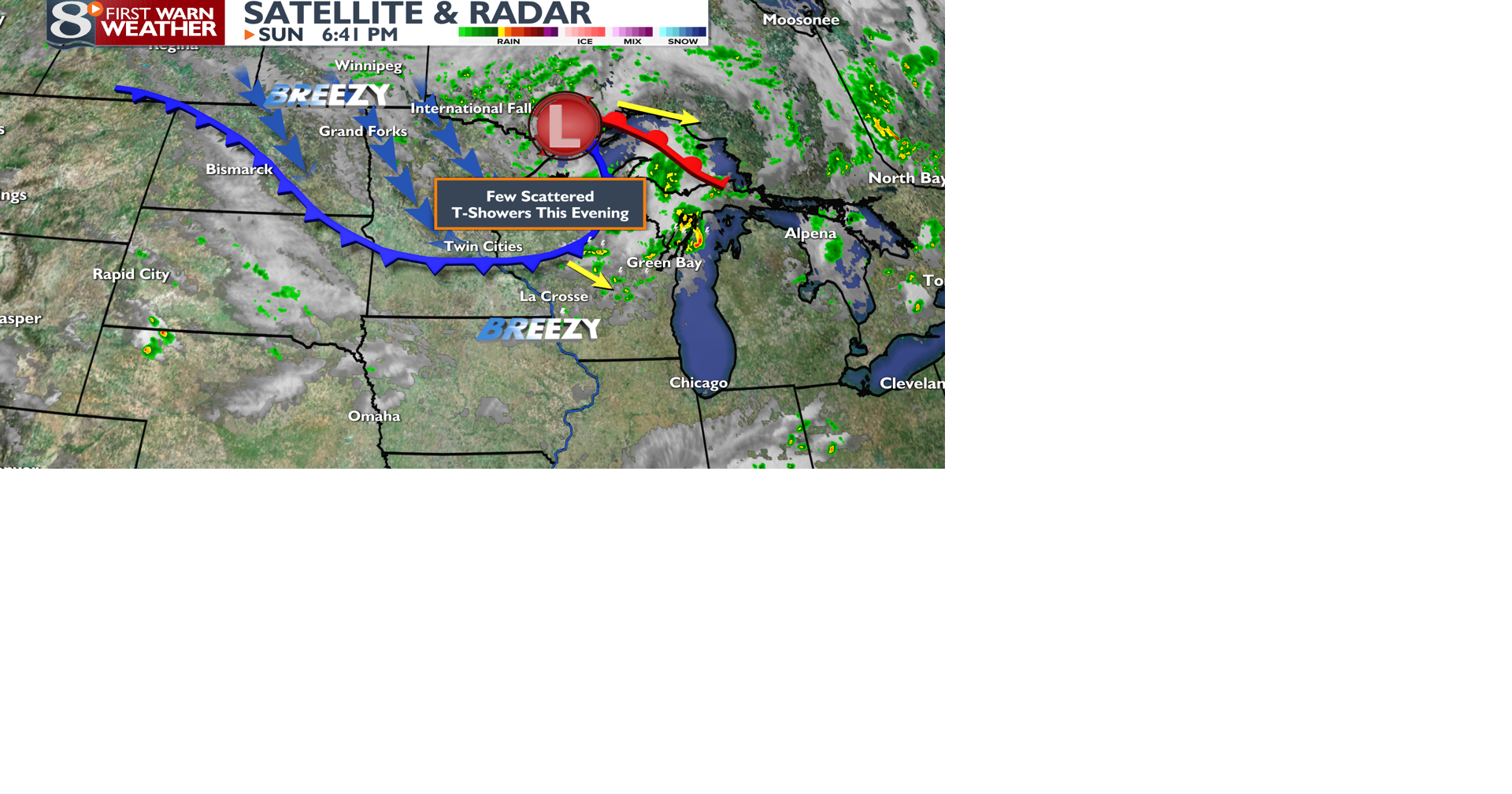 Isolated Evening T-Showers, Otherwise Clearing & Cool Tonight ...