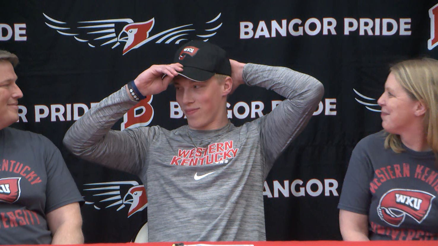 Bangor's Sam Crenshaw signs NLI to Pole Vault at Western Kentucky ...