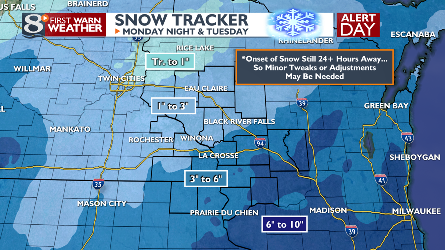 ALERT DAY for Monday Night & Tuesday... Due to Snow & Wind | Forecast ...