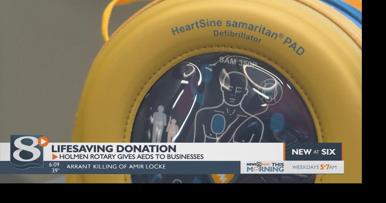 Holmen Rotary donates five AEDs to businesses, has four more to ...
