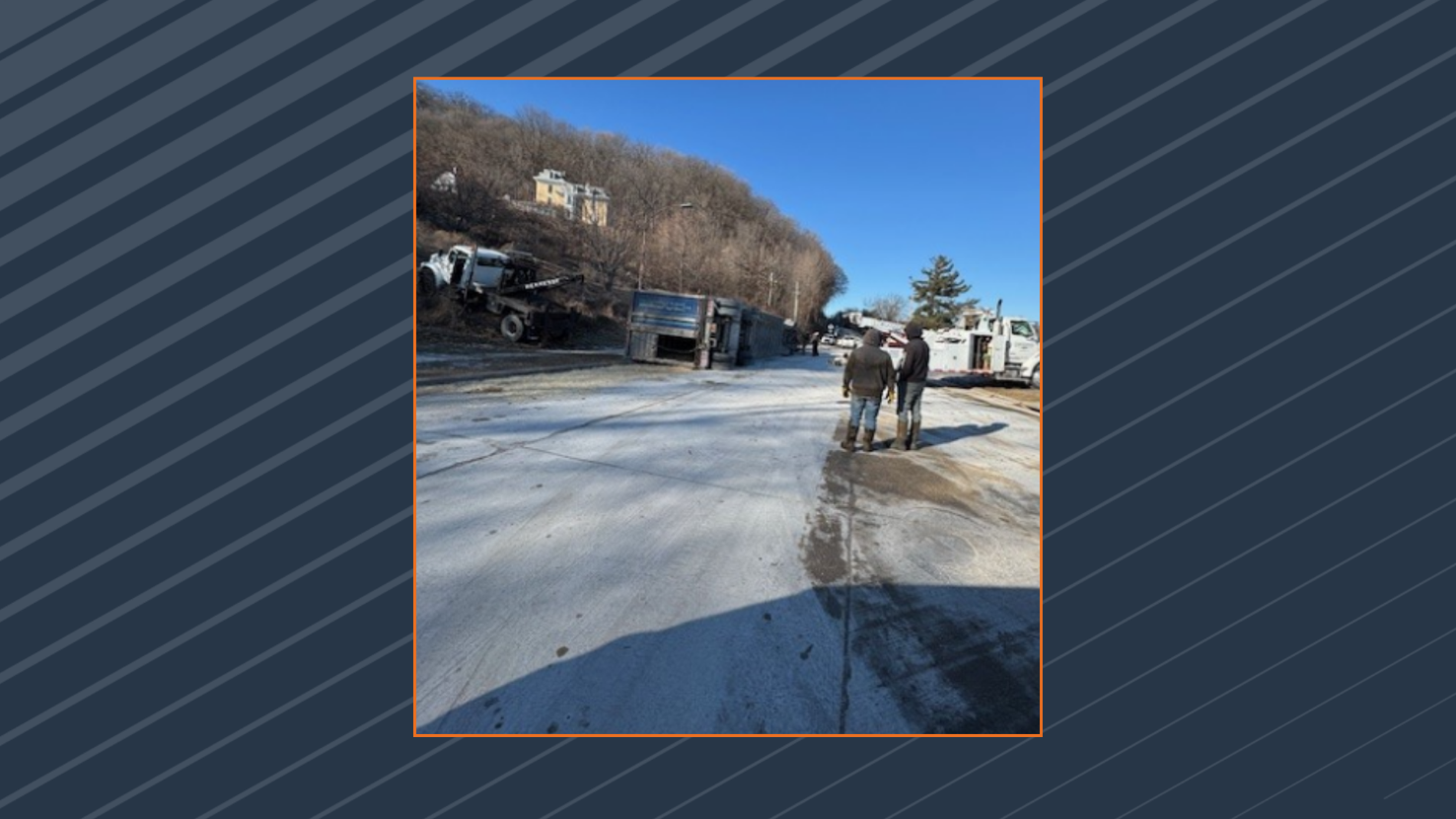 Two cattle killed in semi rollover crash near Black Hawk Bridge in ...
