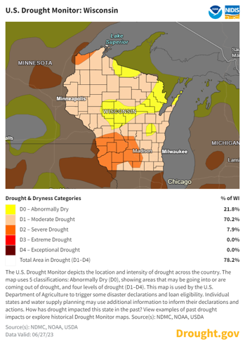 Drought conditions in southern Wisconsin worsen amid lack of ...