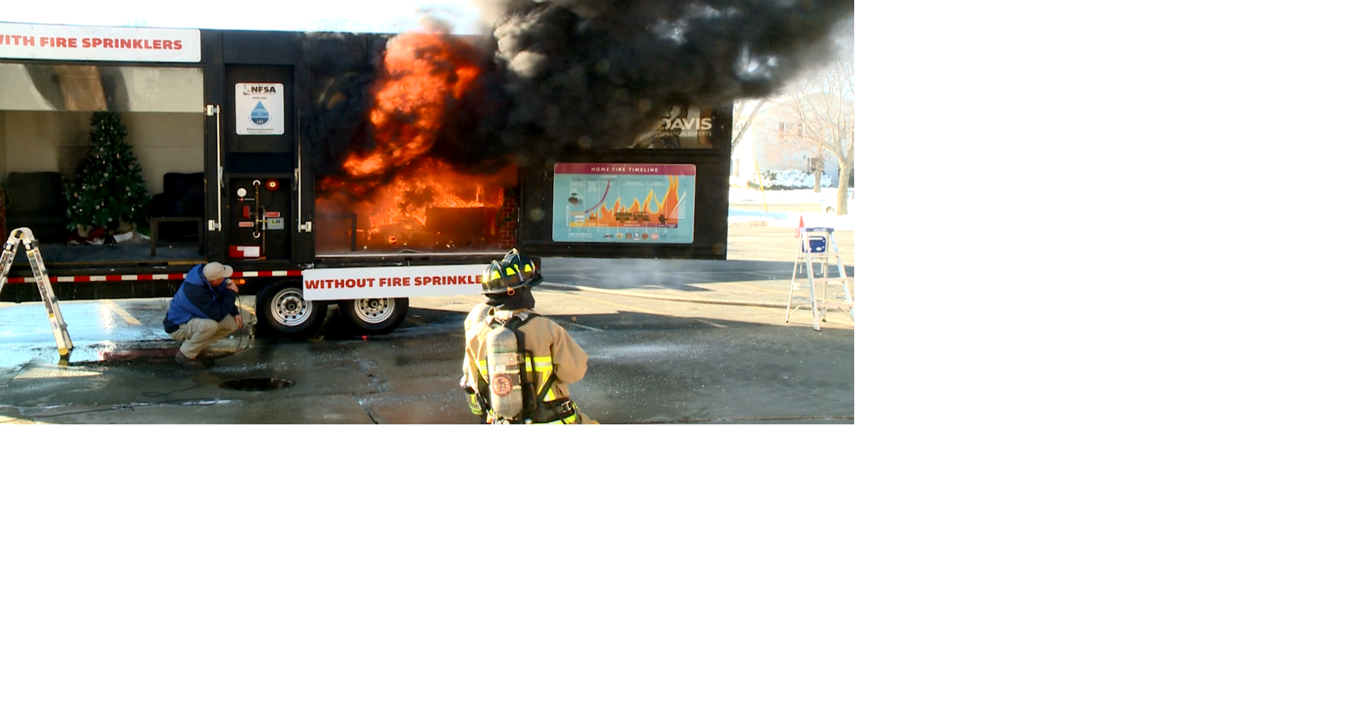 Onalaska Fire Department demonstrates Christmas tree safety with live ...