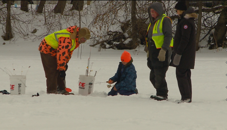 Ice anglers teach kids how to go ice fishing at Kid's Ice Fishing Event ...