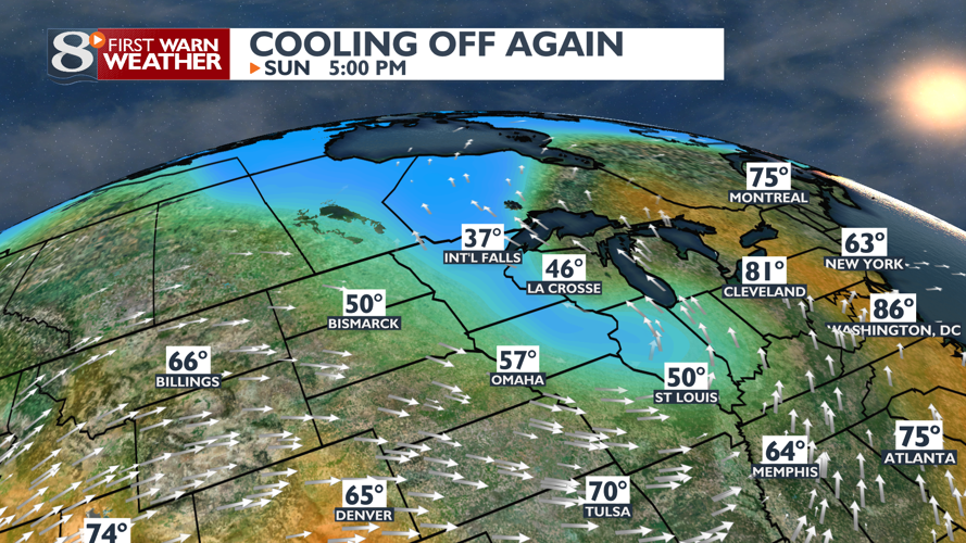 FIRST WARN FORECAST: Substantial cool-off by Sunday. | Top Stories ...