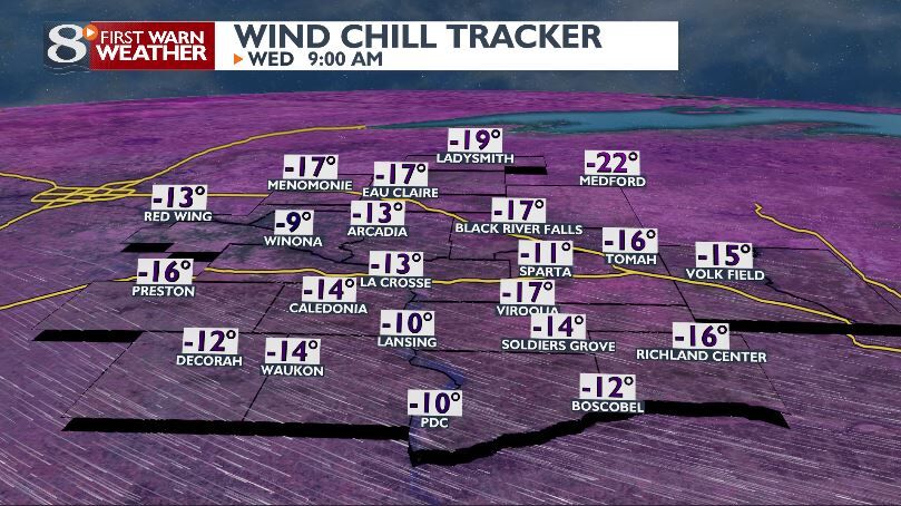 Morning wind chills to -20F, breezy and gusty, as the deep freeze ...