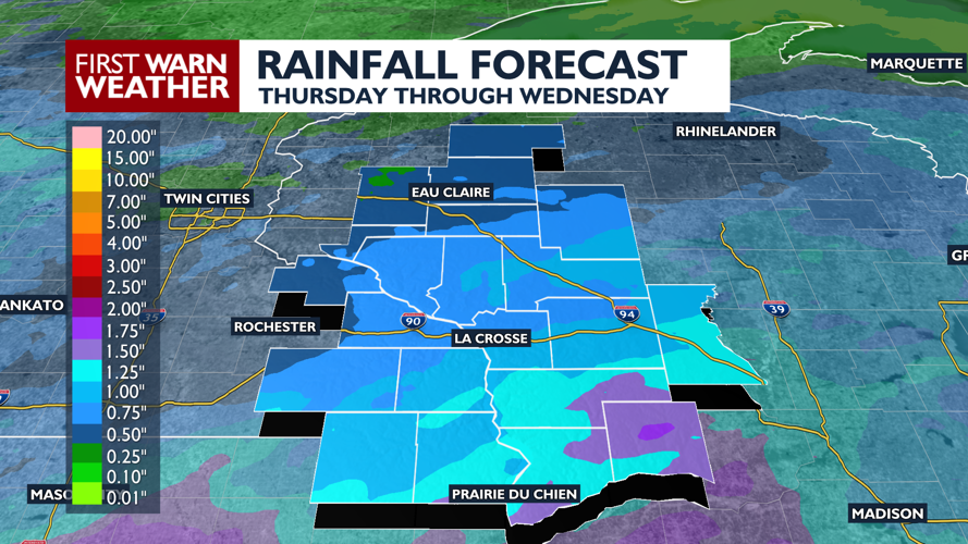 Showers and more humid on Thursday with t-storms at night | Forecast ...