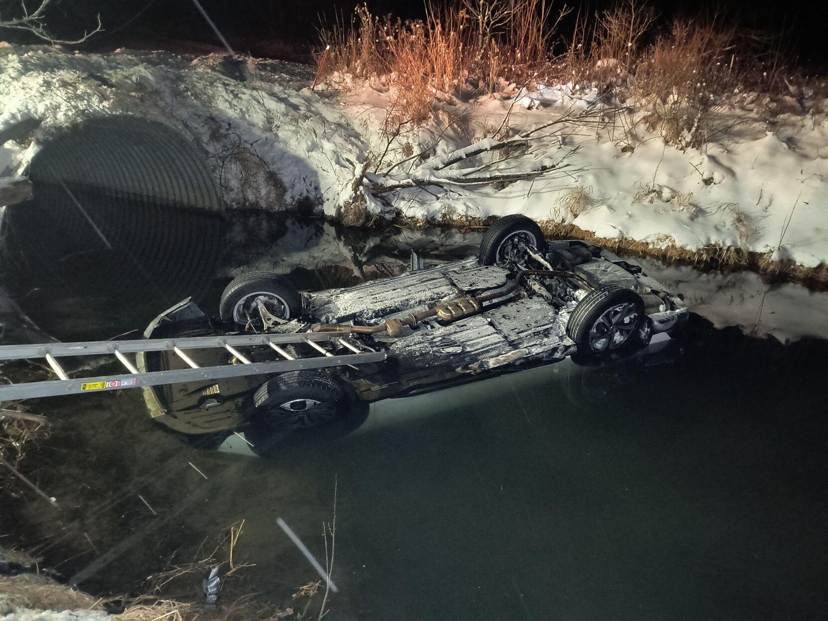 Car flips into creek after hitting guard rail in Vernon County, two ...
