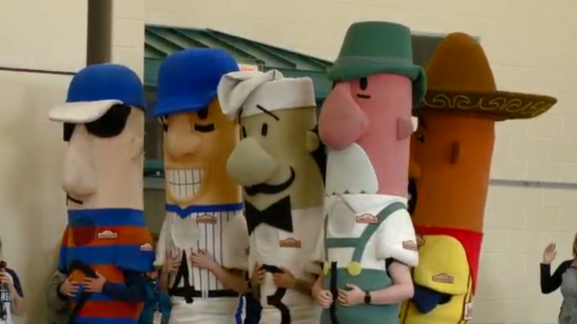 Milwaukee Brewers Racing Sausages surprise students at Southern Bluffs ...