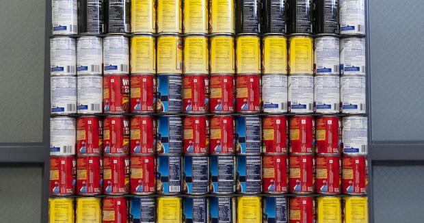 Canned food creations on display in downtown