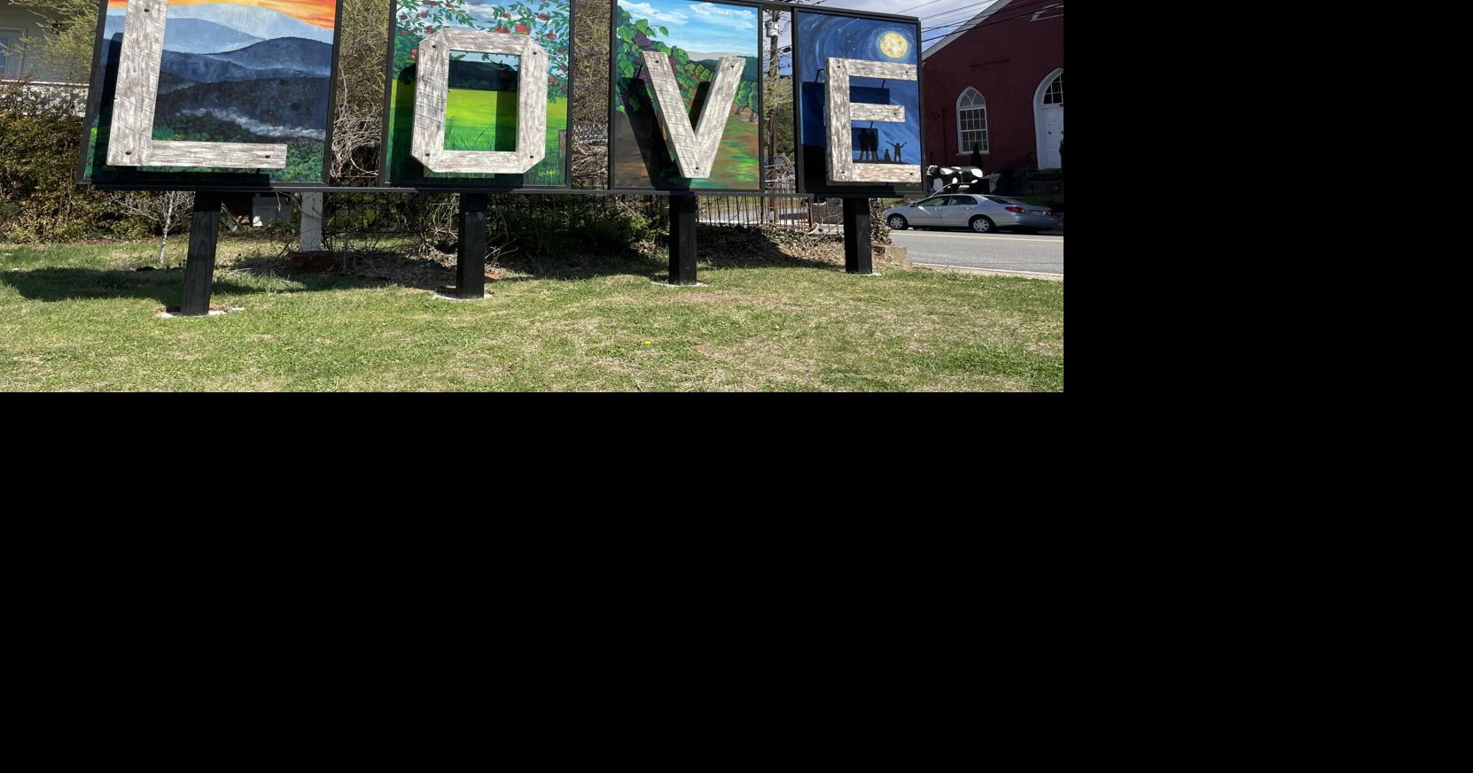Lovingston's LOVE sign complete