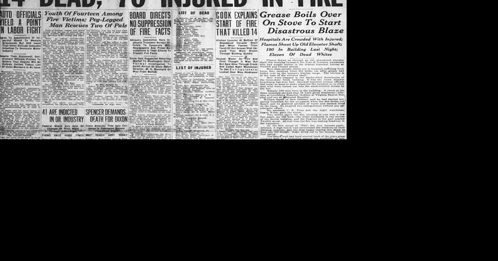 Deadly 1934 fire to be memorialized in historical marker: other markers ...