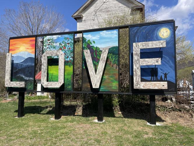 Lovingston's LOVE sign complete