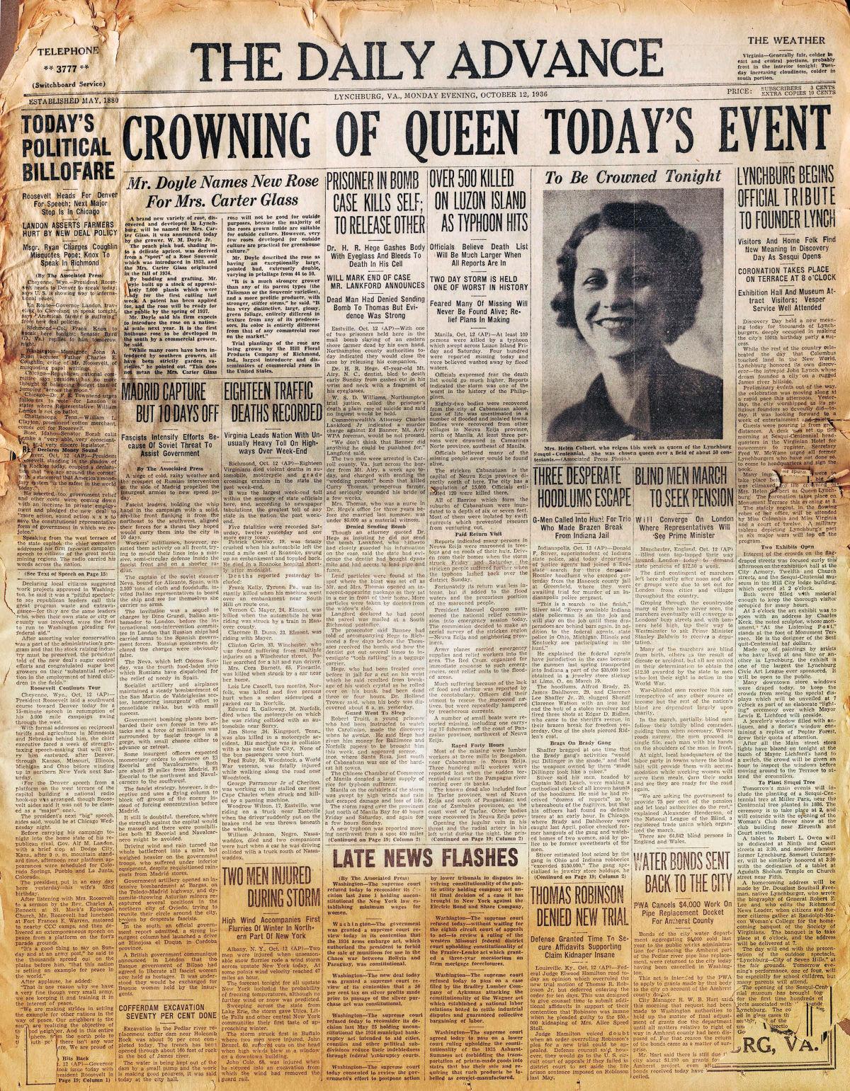 Front Pages Through the Years | Local News | newsadvance.com
