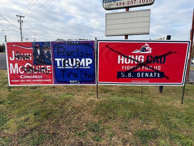 Trump, other GOP campaign signs vandalized in Lynchburg