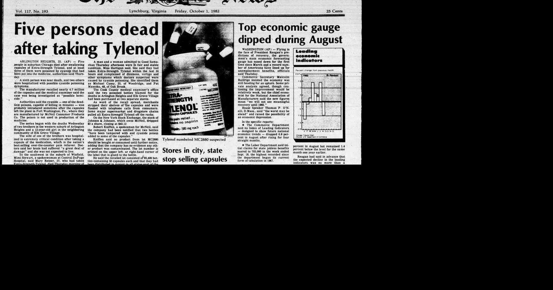 The News & Advance front pages: 1982 Tylenol scare