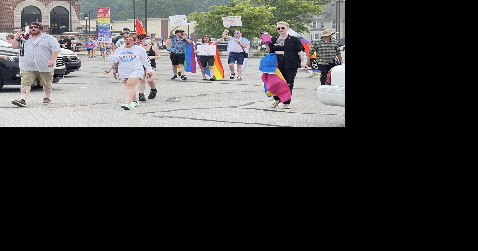 Protesters and counter protesters gather at Pride March | News ...