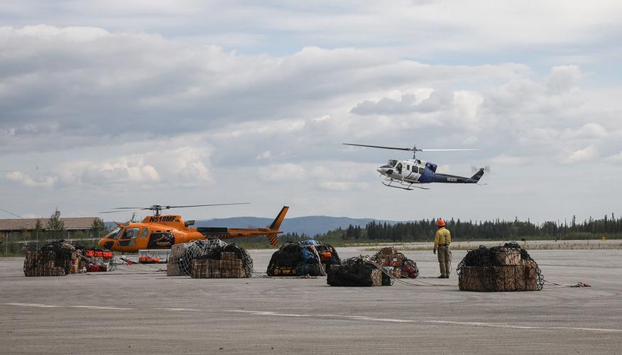 Crews at Northway Helibase make effort to fight back Boundary River ...