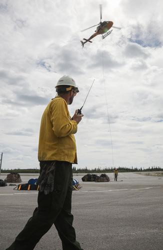 Crews at Northway Helibase make effort to fight back Boundary River ...