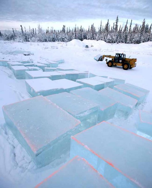 Ice Alaska harvests huge ice blocks for carving competition | Local ...