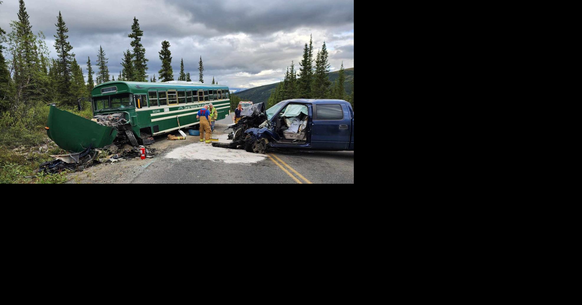 Denali Park Road bus/truck crash sends two people to hospital in ...