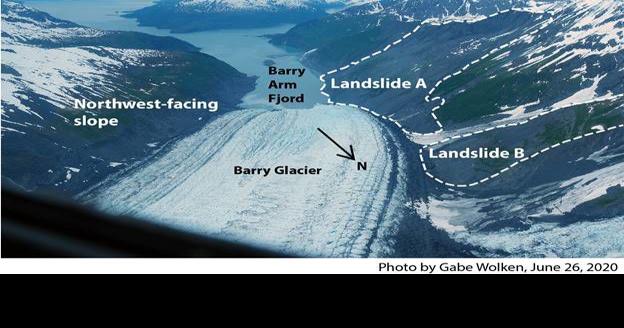 Little change detected in landslide-prone slopes above Barry Glacier ...