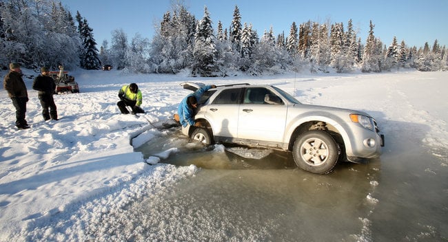 Chena River ice bridge has become less dependable and riskier over the ...