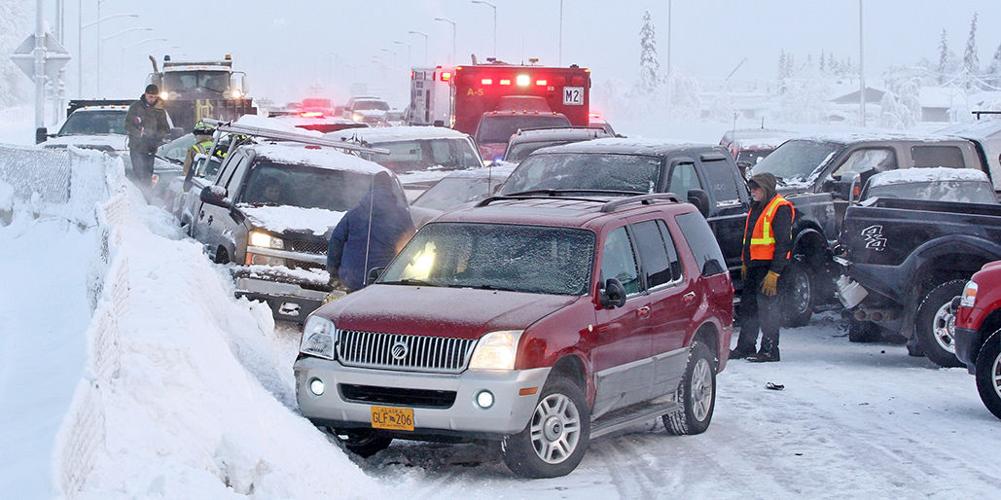 Chain-reaction vehicle pileup hits Fairbanks expressway | Local News ...