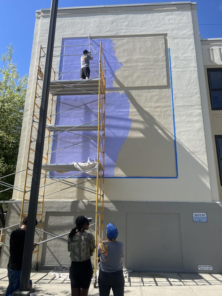 Mural painting begins at city hall | Kris Capps | newsminer.com