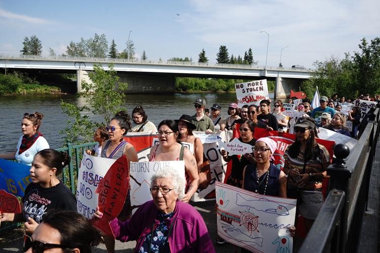 Protesters rally for Yukon salmon survival | Local News | newsminer.com