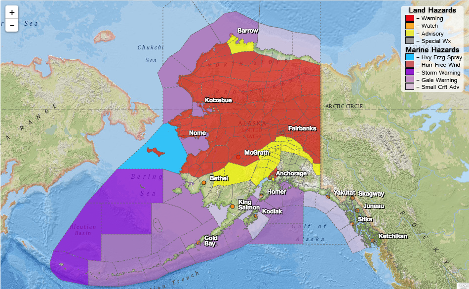 Strong winter storm spreading over much of mainland Alaska | Local News ...
