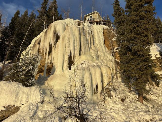 From backyard cliff to ice wall: Fairbanks man turns home’s edge into ...