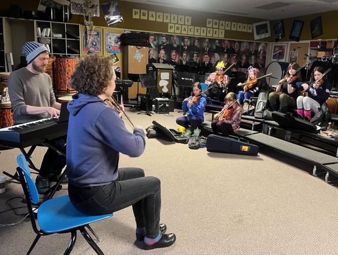 Broadway musicians work with student musicians In Healy | Our Town ...