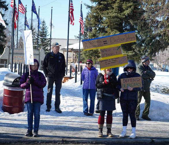Saturday protest fills Golden Heart Plaza | Local News | newsminer.com