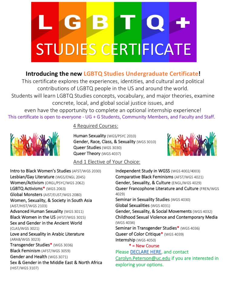 UC introduces LGBTQ+ undergraduate certificate | News | newsrecord.org