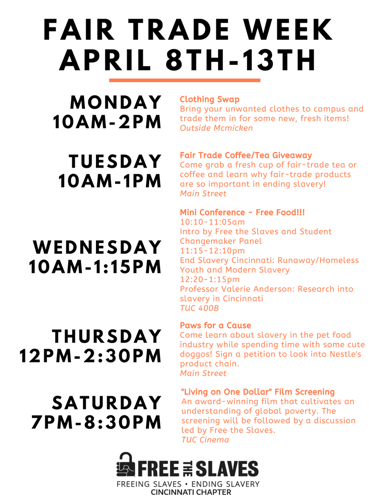 ‘Free the Slaves’ student chapter hosts Fair Trade Week | News ...