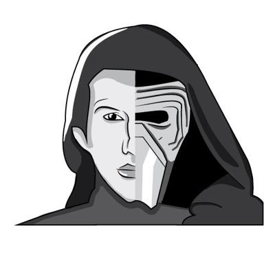 how to draw a face kylo ren