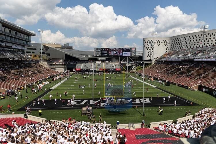 Field level seats: UC students drive car into Nippert Stadium | News ...