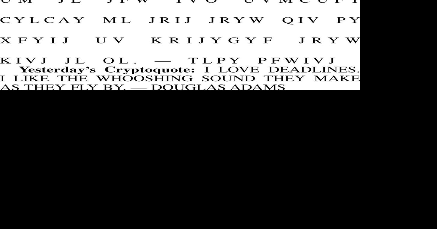 Cryptoquote (1) | Lifestyles | newstopicnews.com