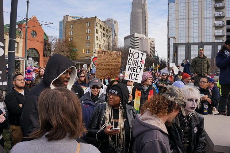 Hundreds gathered at Charles R. Jonas Federal Building in uptown ...