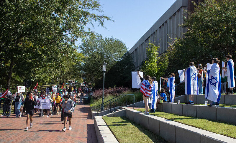UNC Charlotte groups hold demonstrations on 1st anniversary of Oct. 7 ...