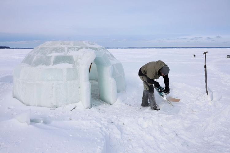 Central New York couple builds 8,000-pound igloo on Oneida Lake ...