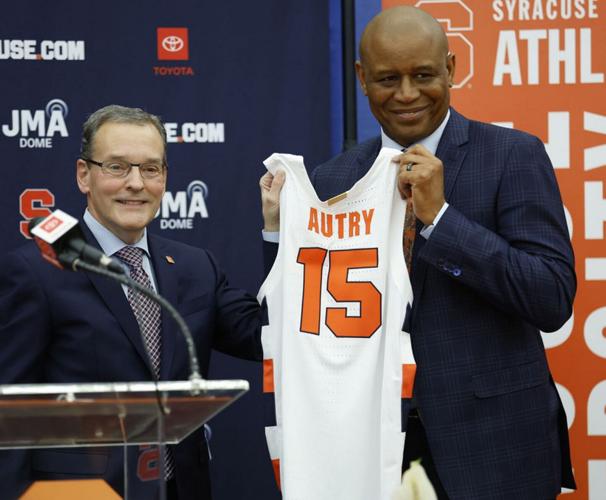 College men’s basketball: Autry introduced as Syracuse head coach ...
