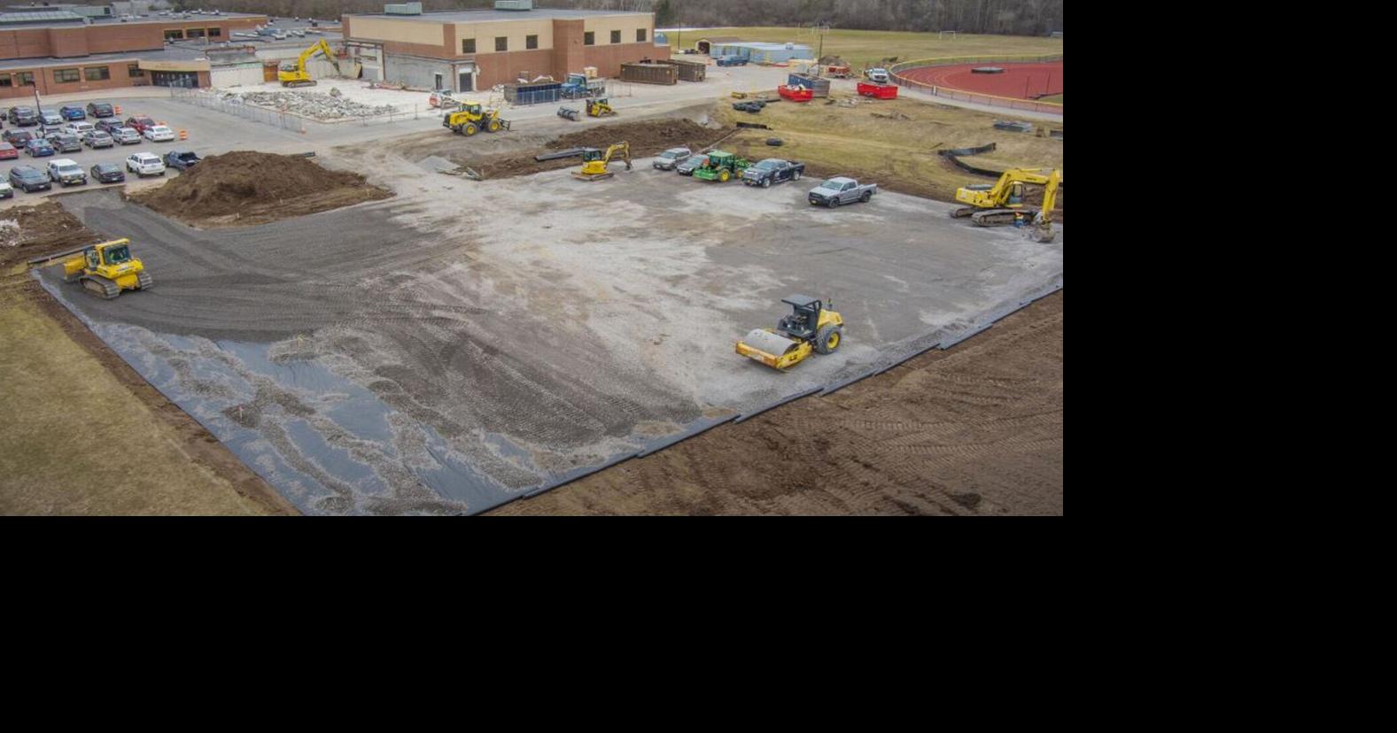 Arrival of massive concrete planks for Canton school construction cause ...