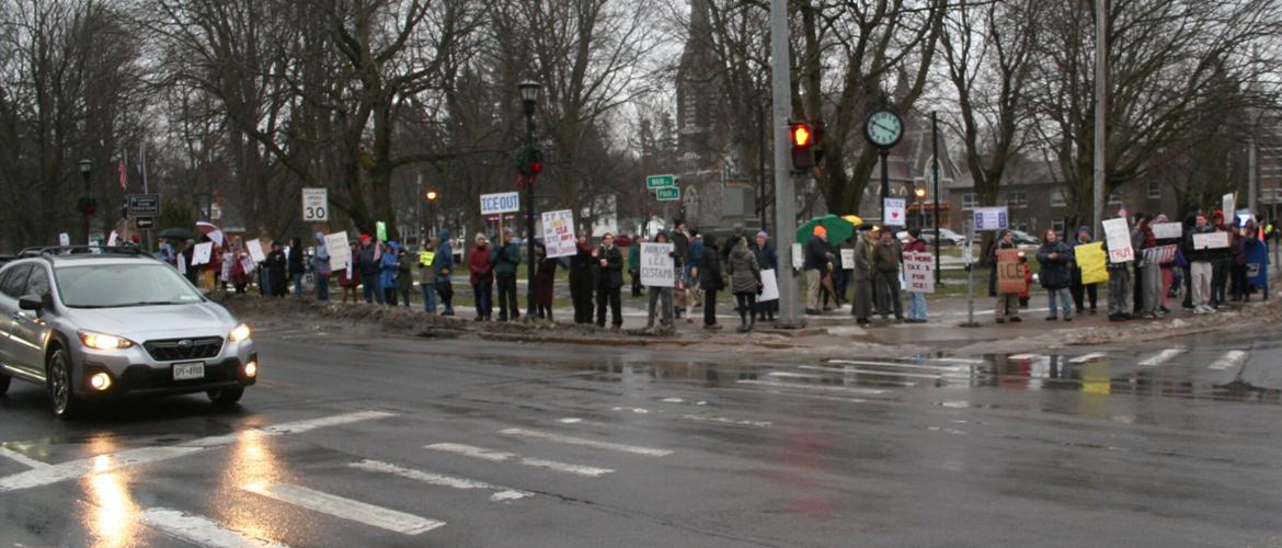 Weekly demonstration in Canton swells to nearly 80 in protest of ICE ...